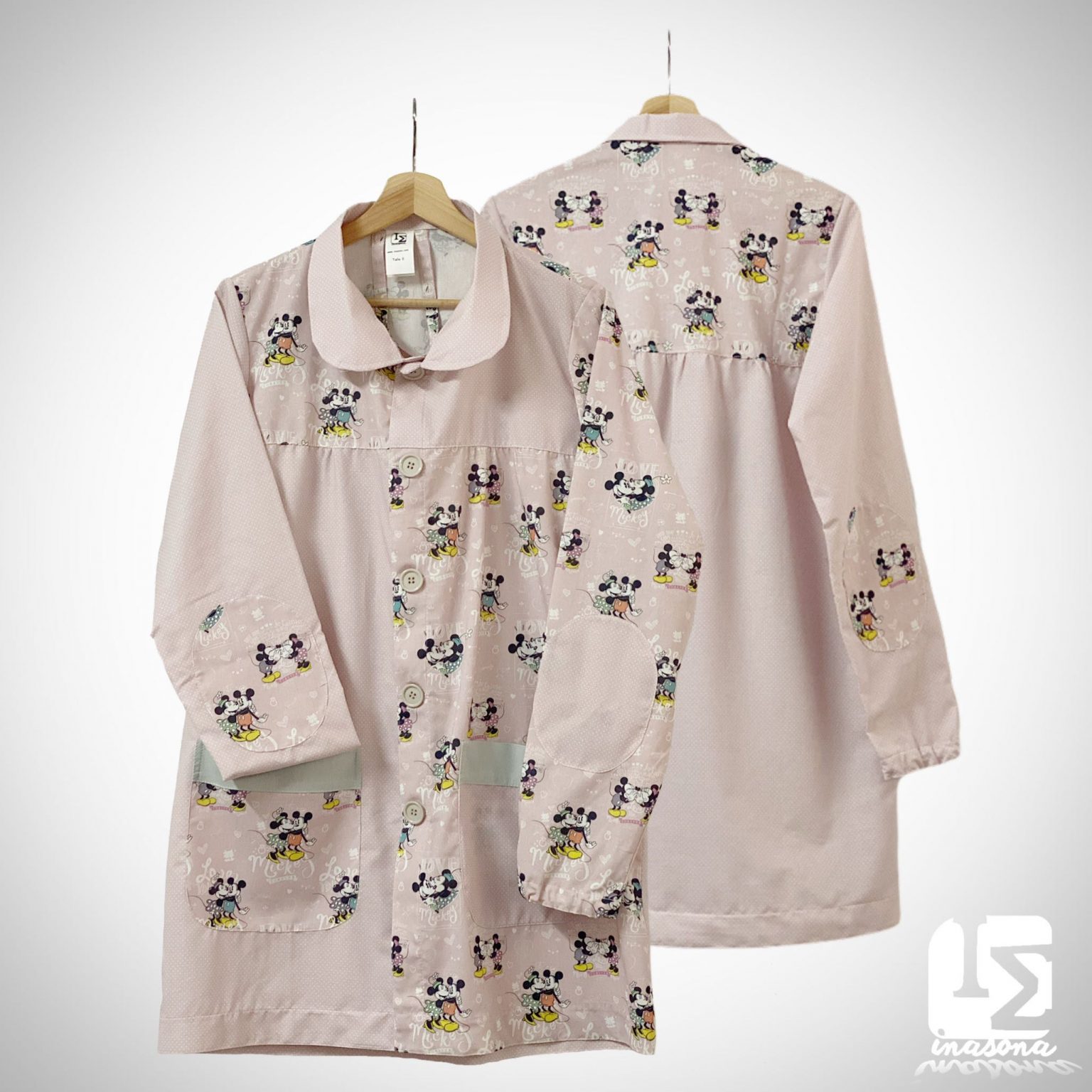 Bata Mickey and Minnie Mouse Personalizada y Nombre Bordado