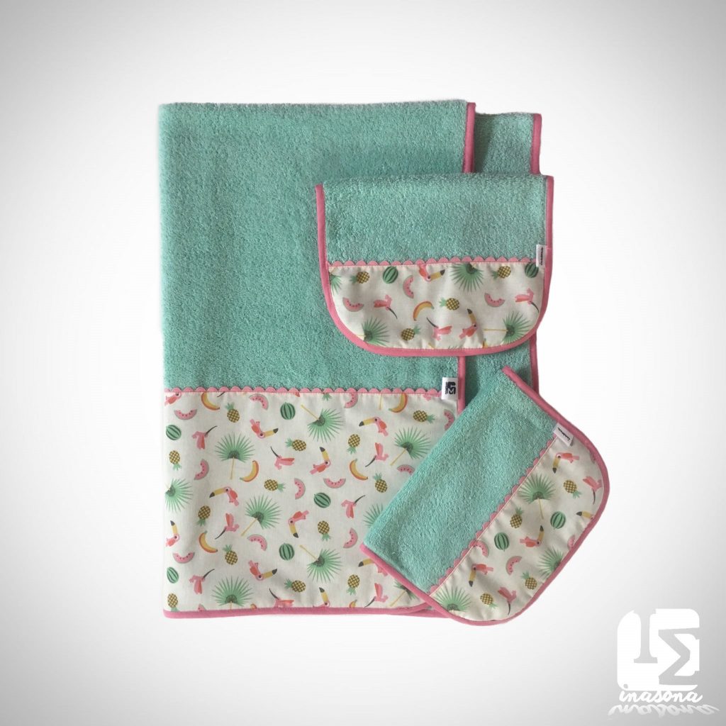 Toallas Infantiles Tropical Inasona . Nombre Bordado